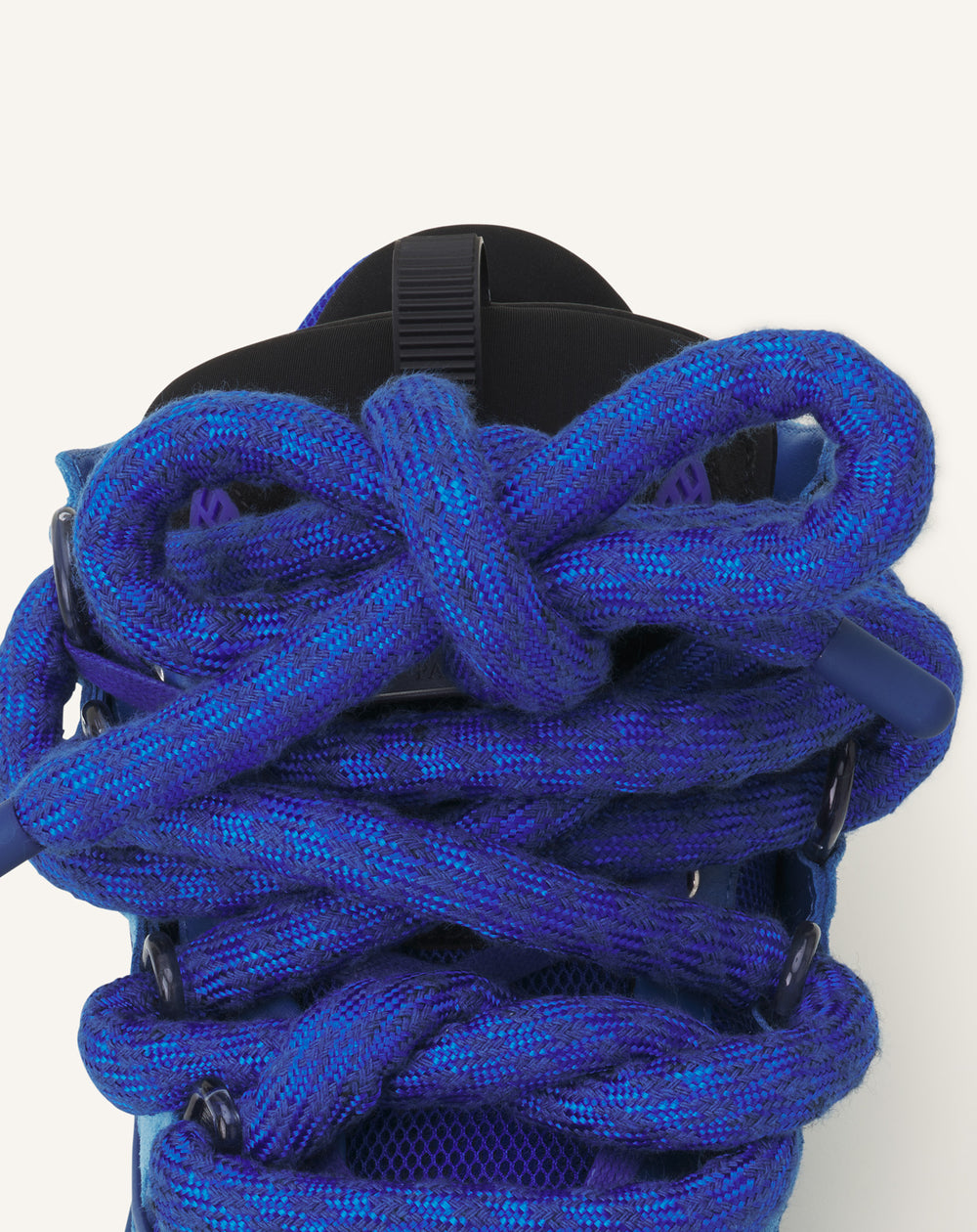 Blue Curb Sneakers In Leather With Snake Laces | Lanvin